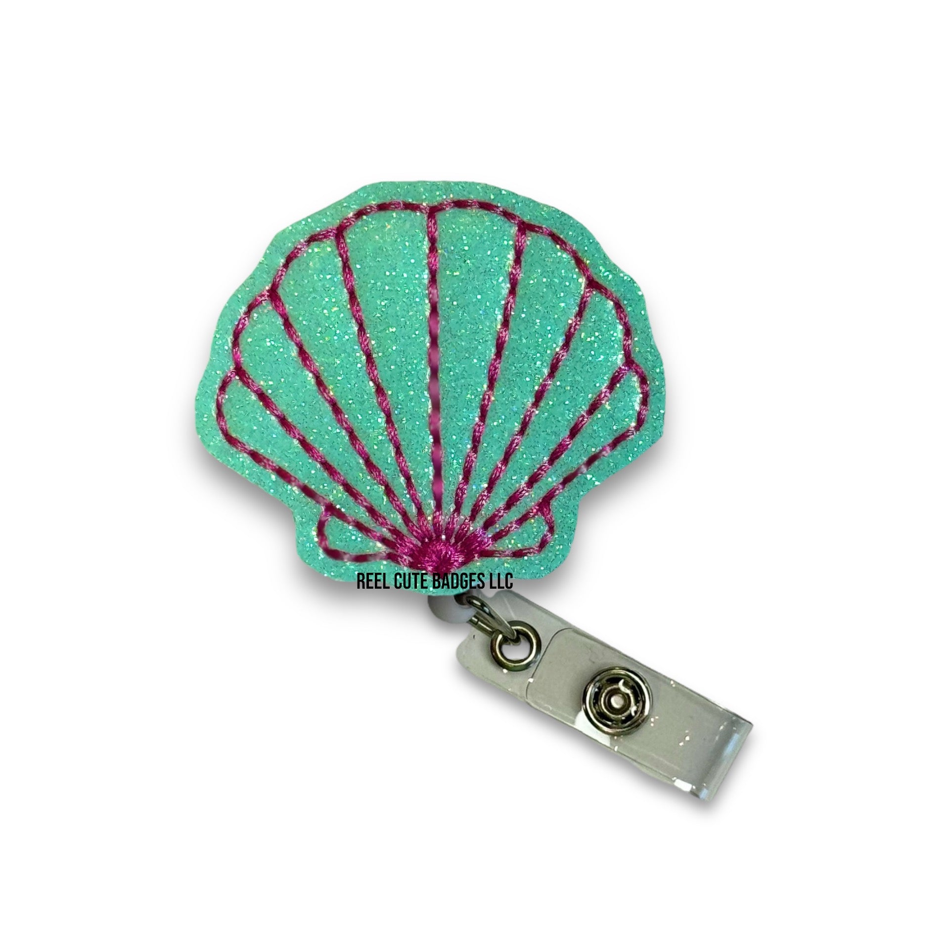 Seashell (Teal) – Reel Cute Badges